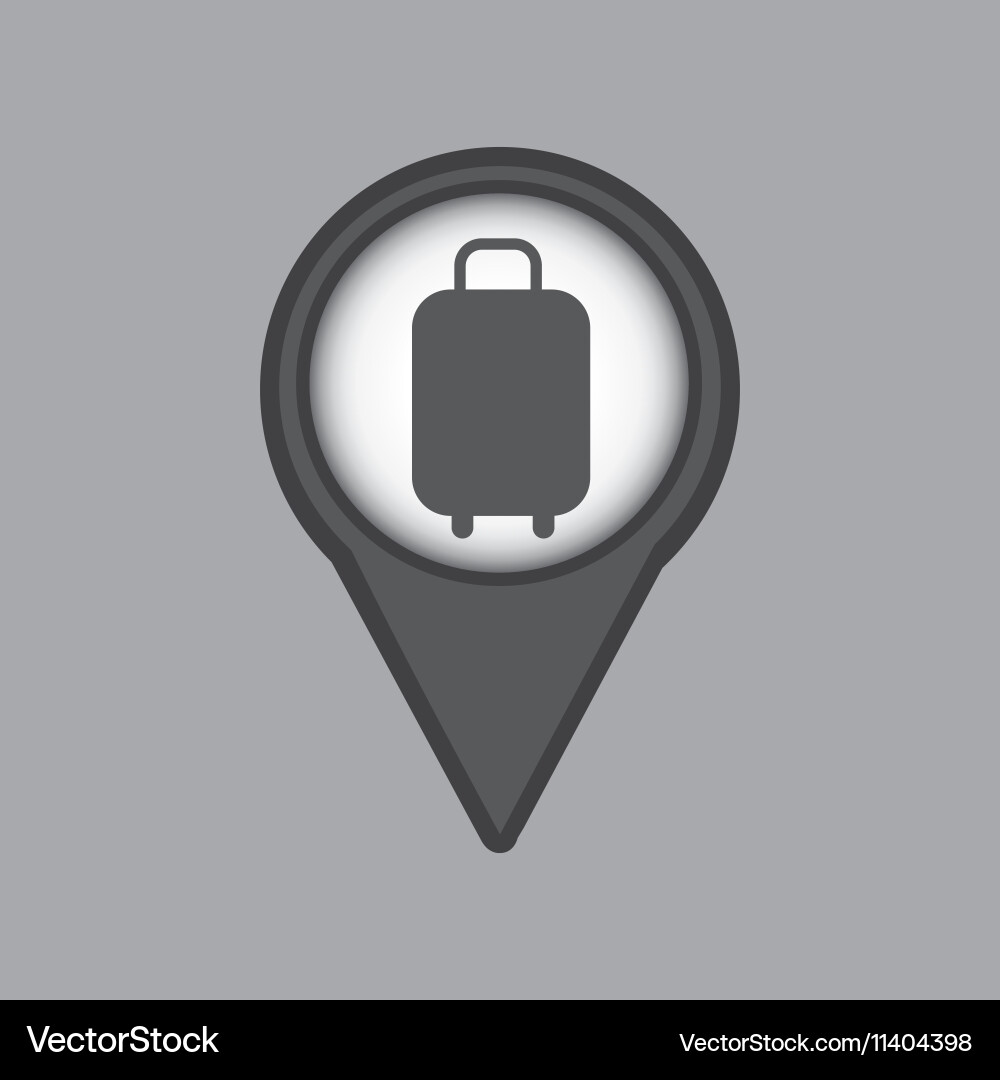Travel concept location map suitcase pin design Vector Image