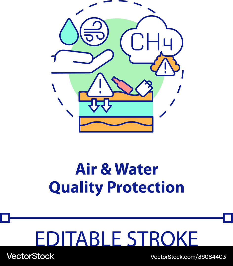 Air and water quality protection concept icon Vector Image
