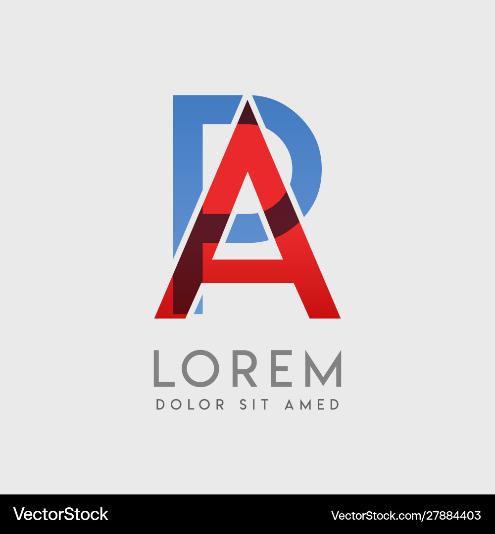 Ap logo letters with blue and red gradation Vector Image