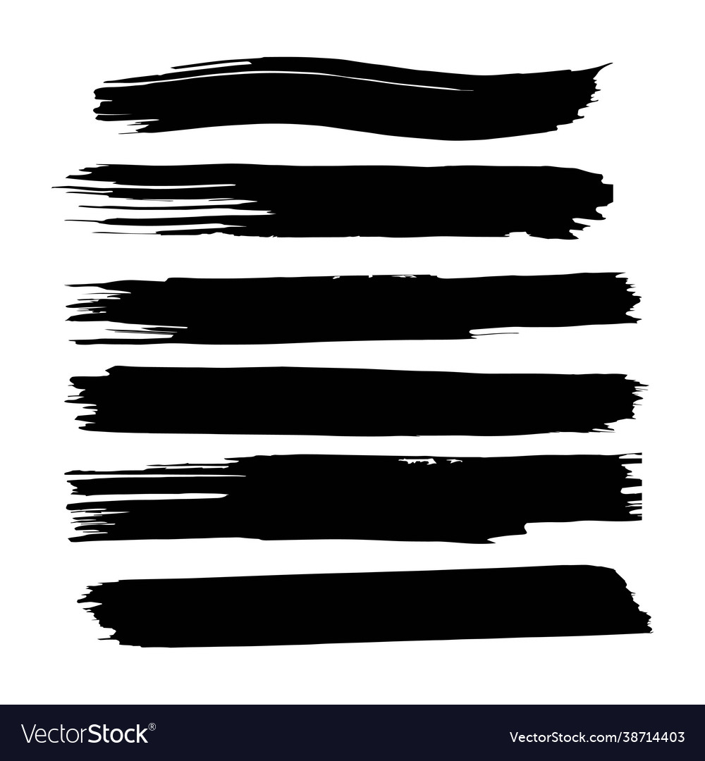 Brush strokes paintbrush set grunge Royalty Free Vector