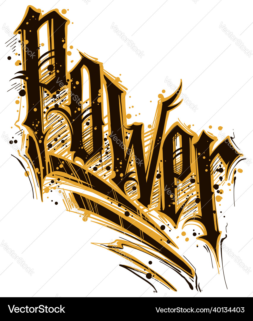 Cartoon graphic handwritten word power Royalty Free Vector