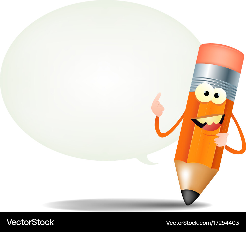 Cartoon happy pencil character Royalty Free Vector Image