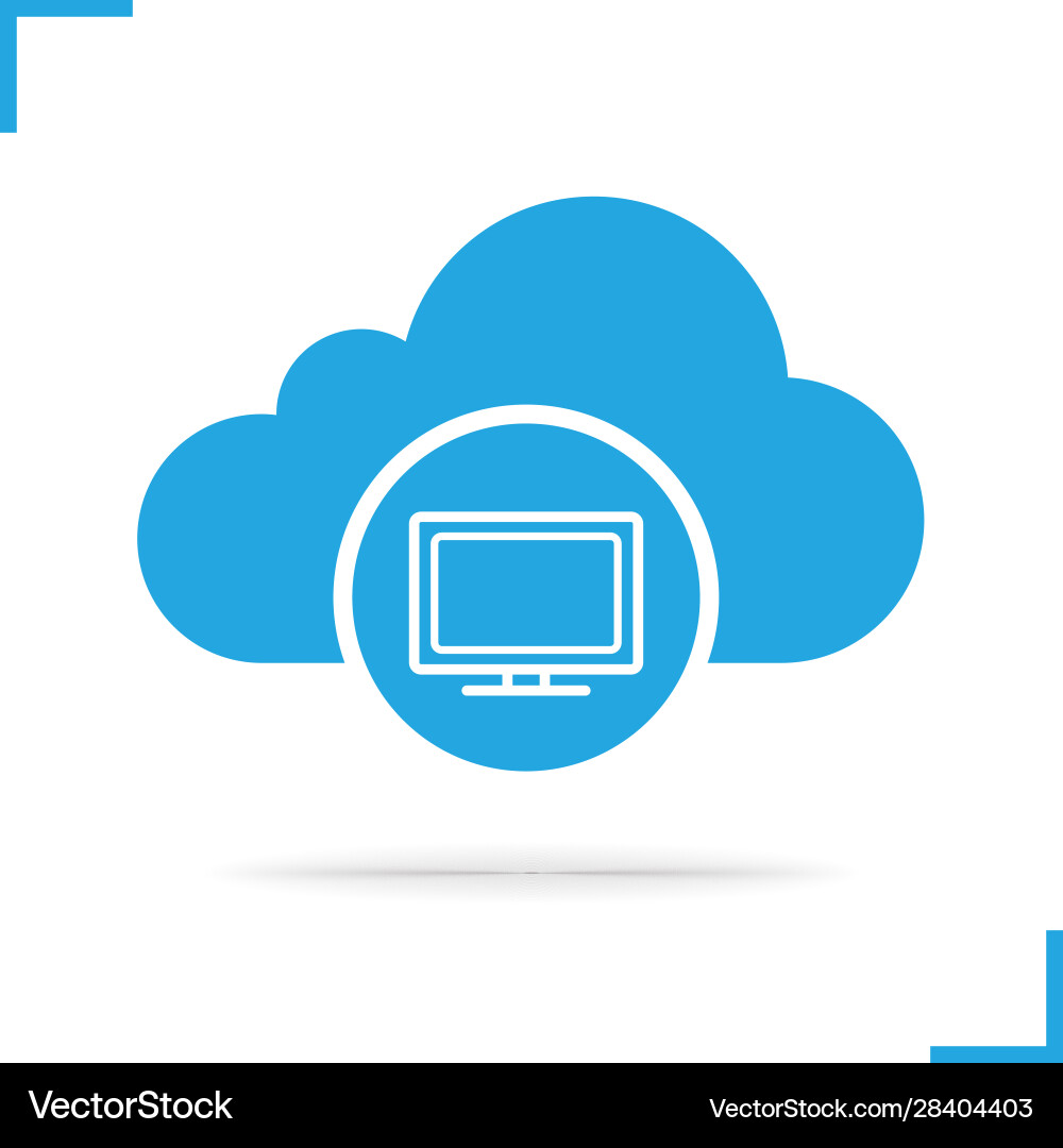 Cloud storage television icon Royalty Free Vector Image