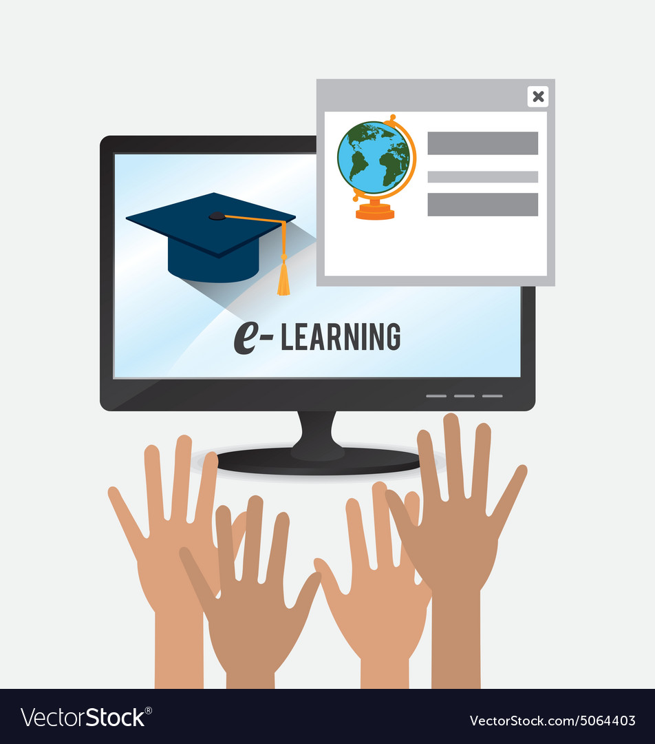 Elearning digital design Royalty Free Vector Image