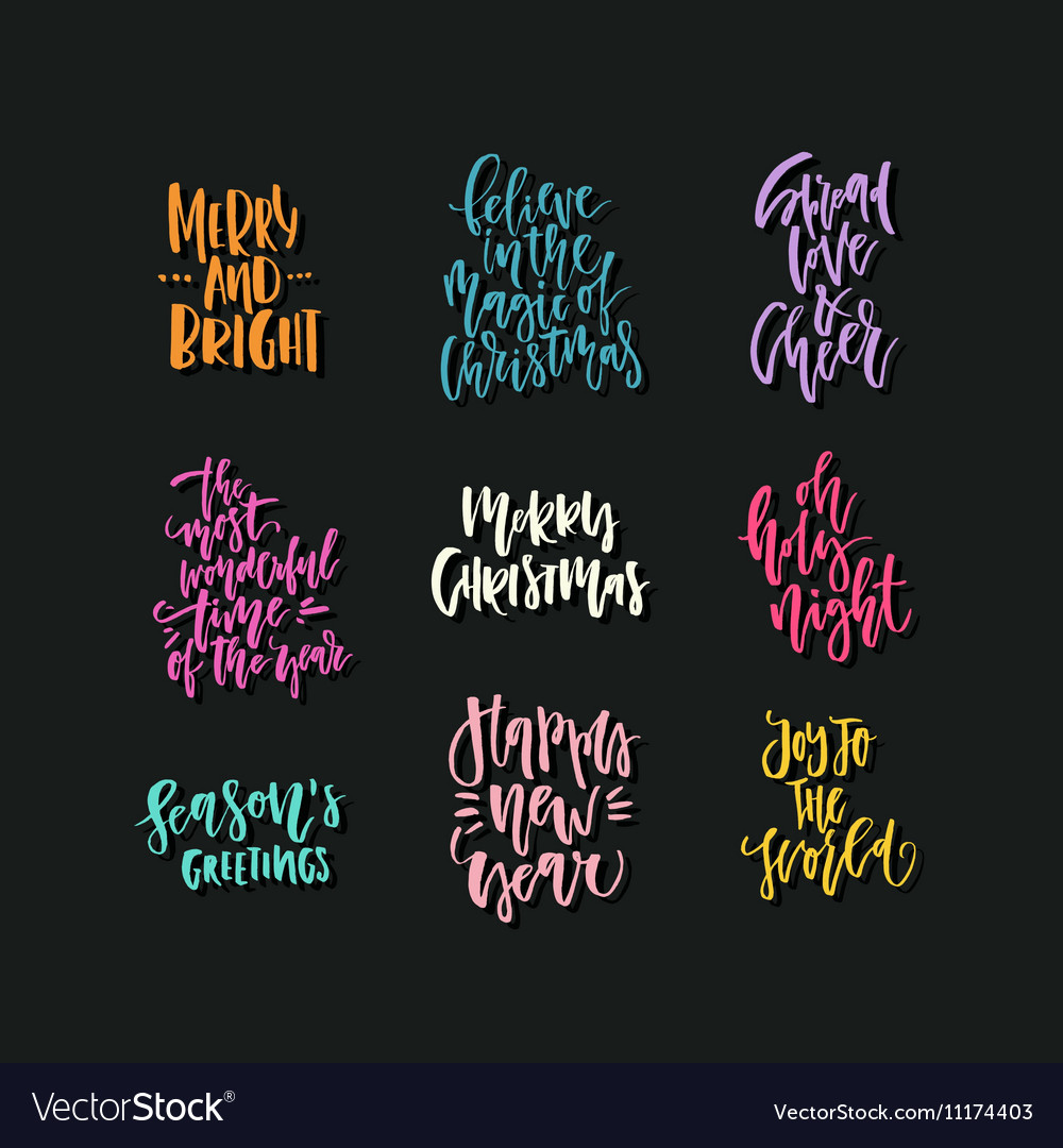 Handdrawn christmas lettering Royalty Free Vector Image