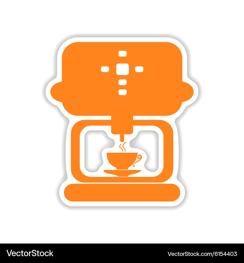 Icon sticker realistic design on paper coffee Vector Image