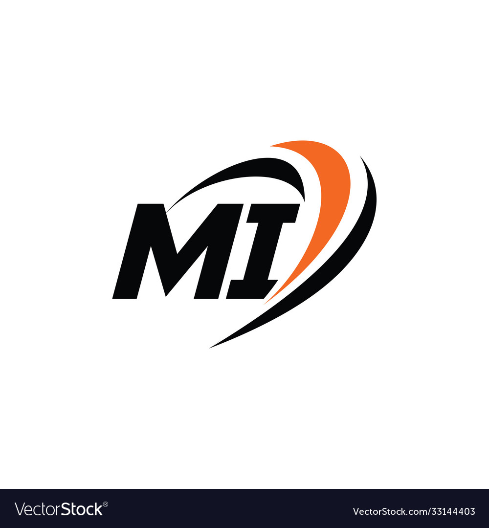 Mi monogram logo Royalty Free Vector Image - VectorStock