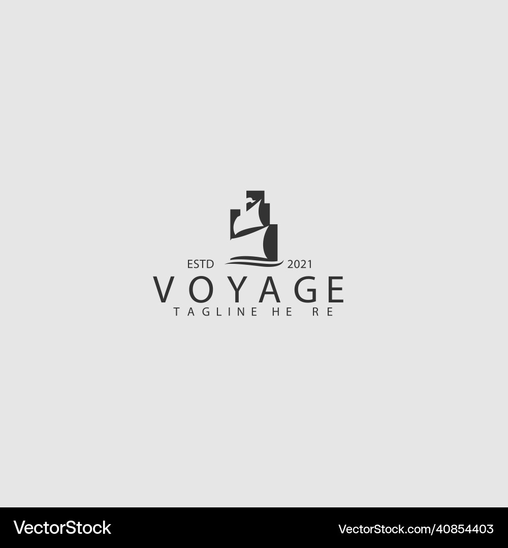Minimalist simple design voyage flag logo Vector Image