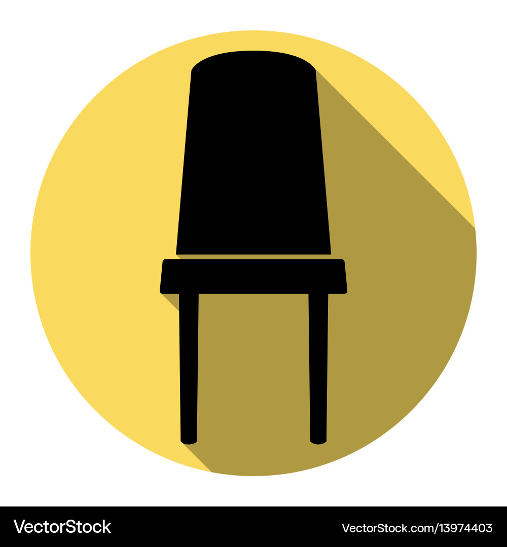 Office chair sign flat black icon Royalty Free Vector Image