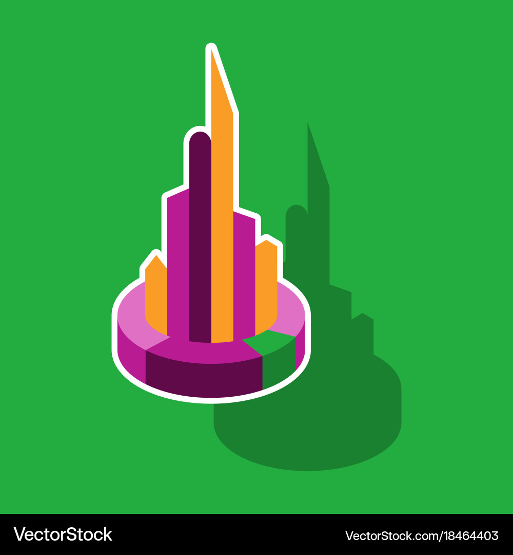 Paper sticker on theme arabic business pie chart Vector Image