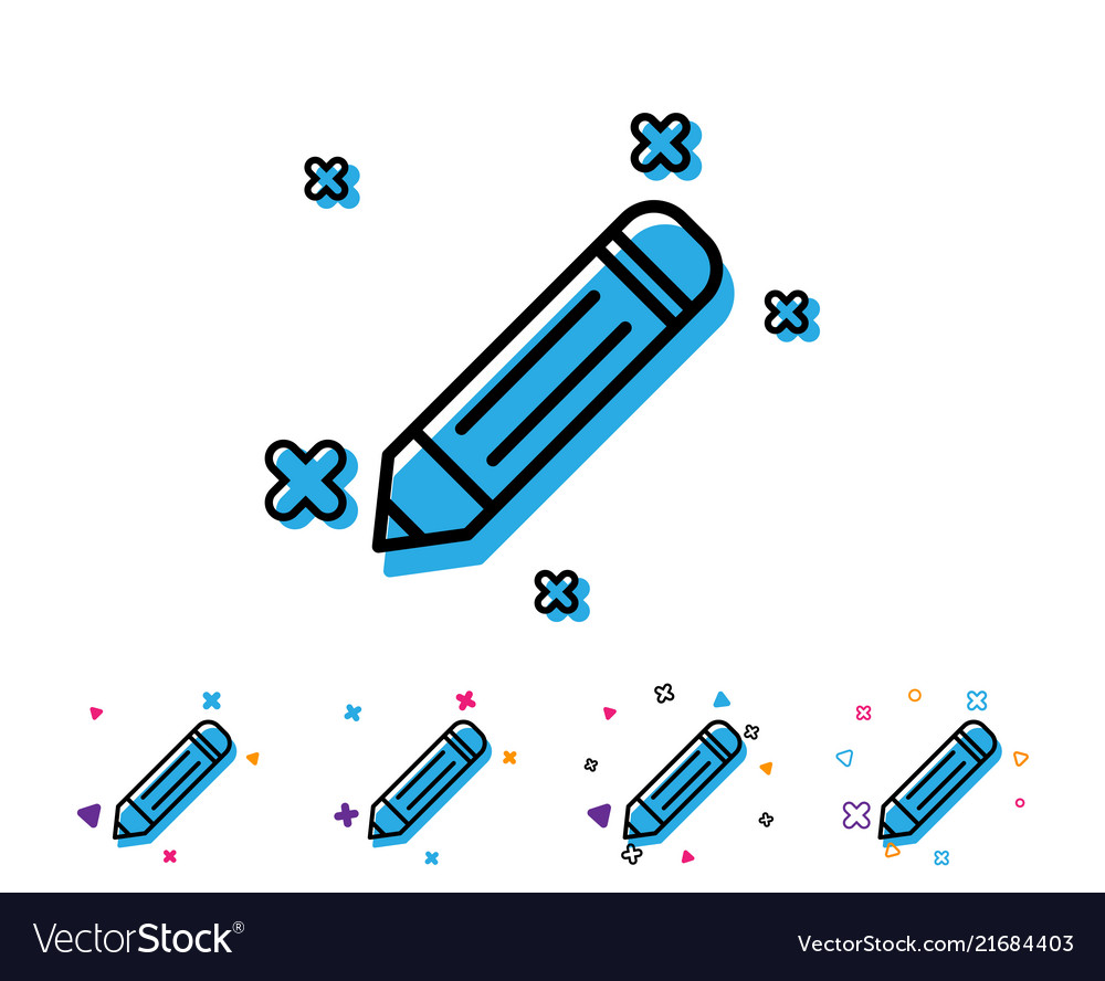 Pencil line icon edit sign Royalty Free Vector Image