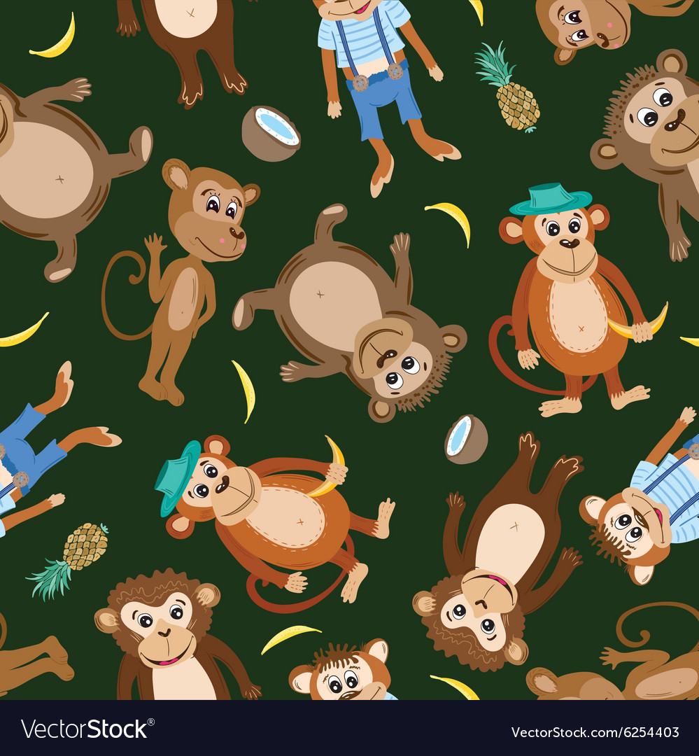 Smiling Monkey Texture Royalty Free Vector Image