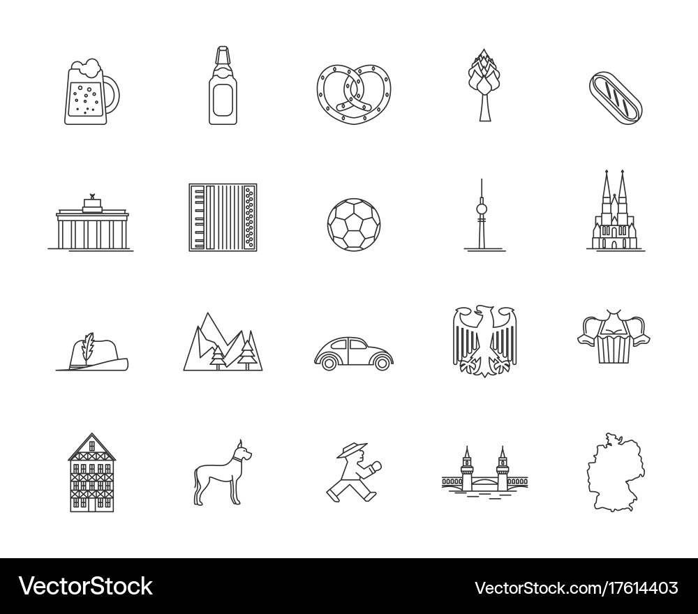 Symbol of germany thin line icon set Royalty Free Vector