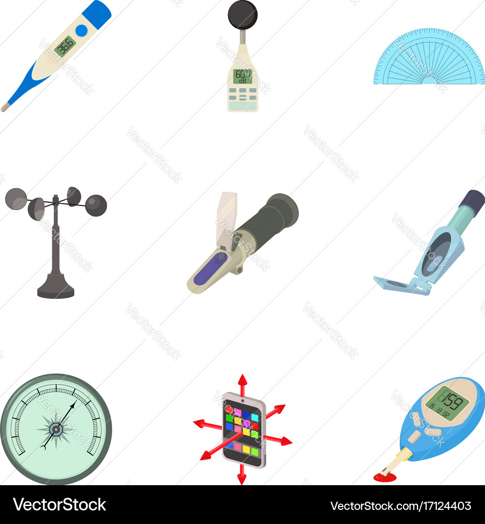 Technology instrument icons set cartoon style Vector Image