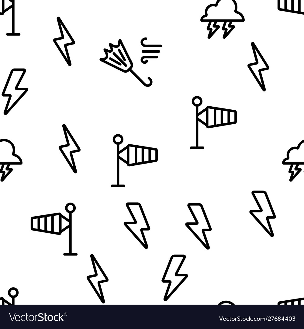 Thunder and lightning seamless pattern Royalty Free Vector