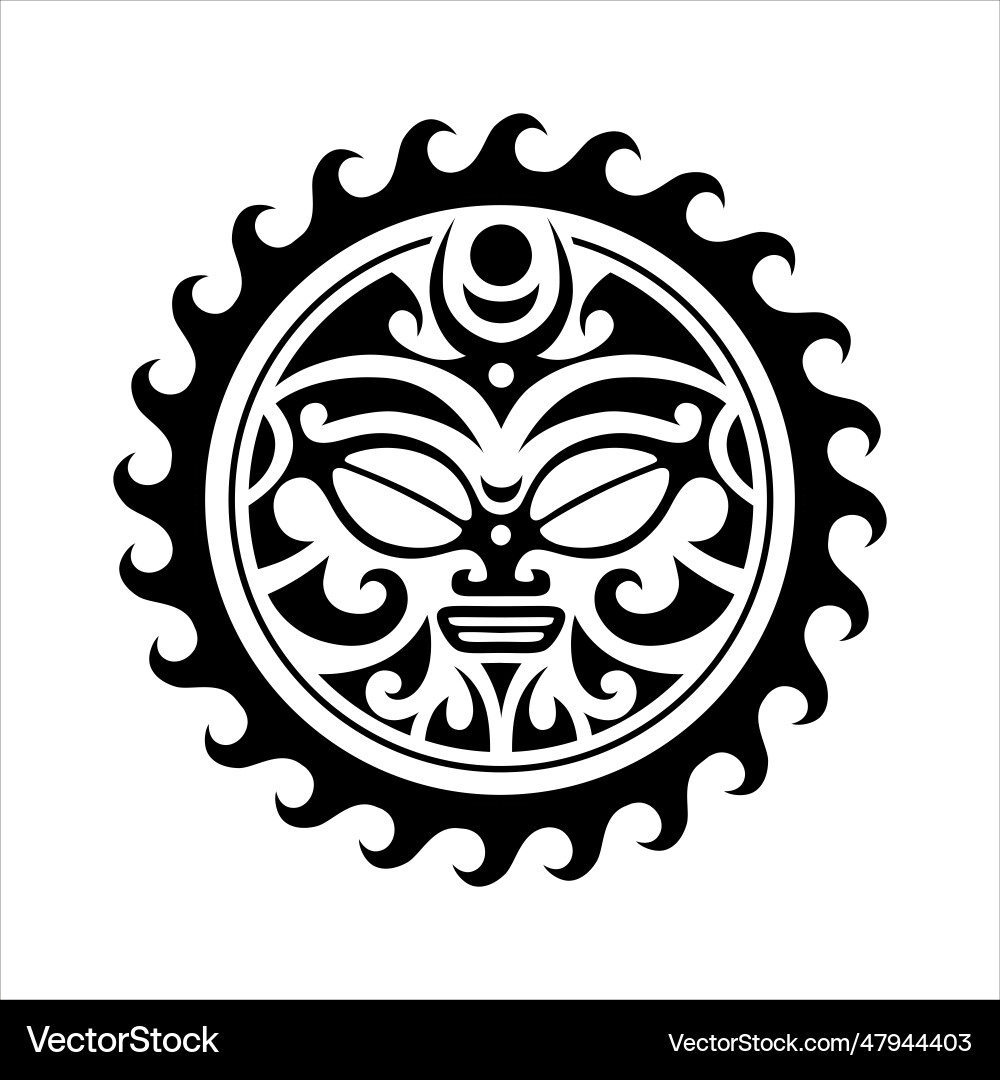 Traditional maori round tattoo design editable Vector Image