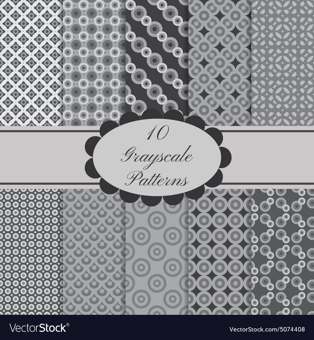 10 patterns set Royalty Free Vector Image - VectorStock