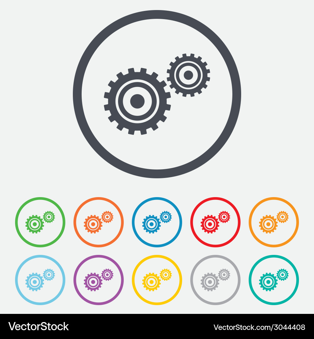 Cog settings sign icon cogwheel gear symbol Vector Image