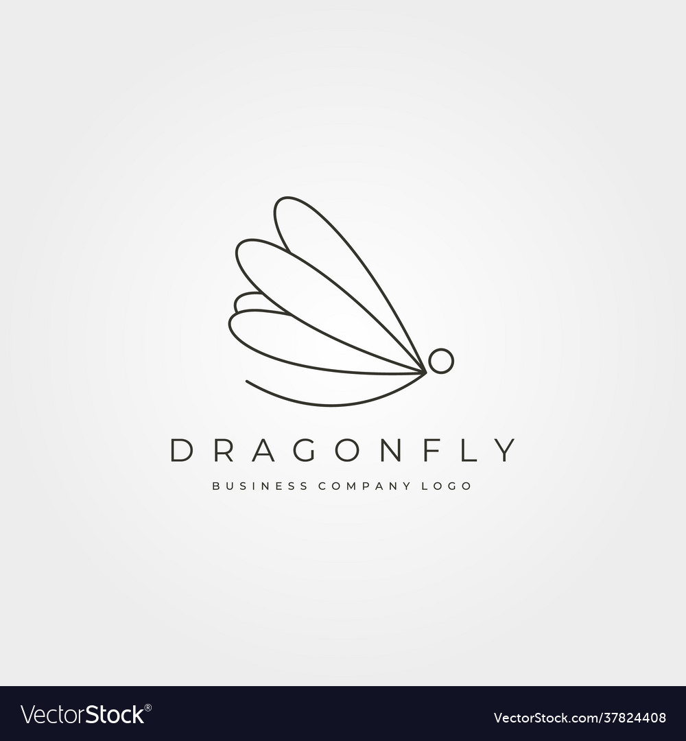 Dragonfly minimalist logo insect symbol design Vector Image