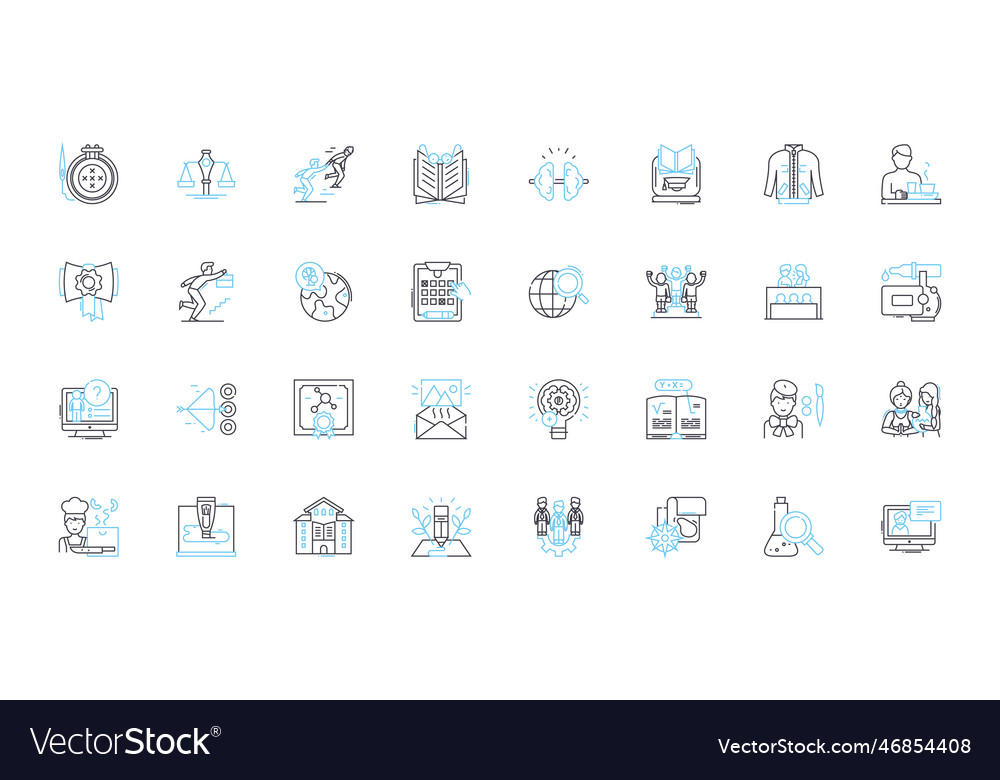 Education linear icons set learning knowledge Vector Image Education linear icons set learning knowledge Vector Image