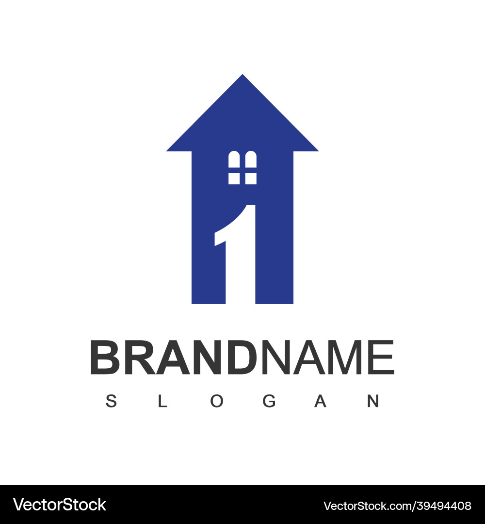 First class house logo real estate symbol Vector Image