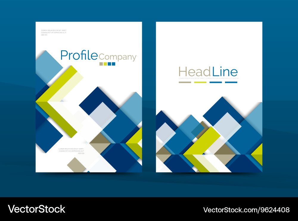 Geometric a4 front page business annual report Vector Image