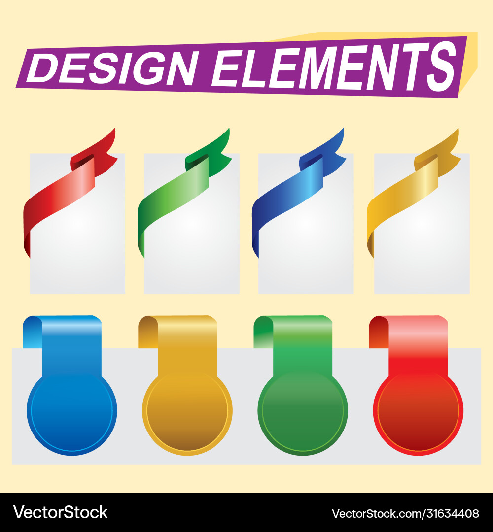 Graphic ribbons decoration set free Royalty Free Vector