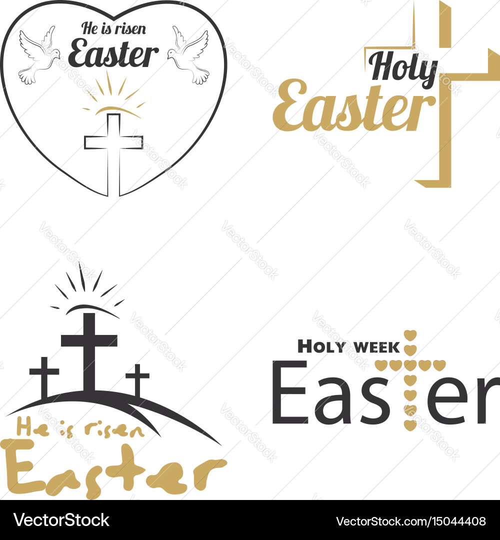 Happy easter logo Royalty Free Vector Image - VectorStock