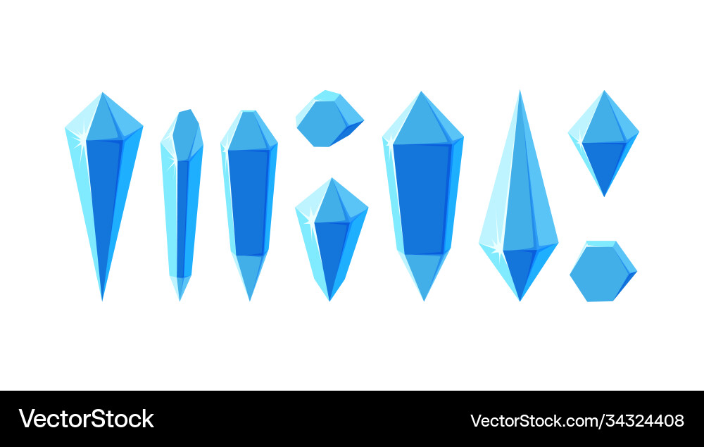 Ice crystal prisms or gem stones minerals Vector Image