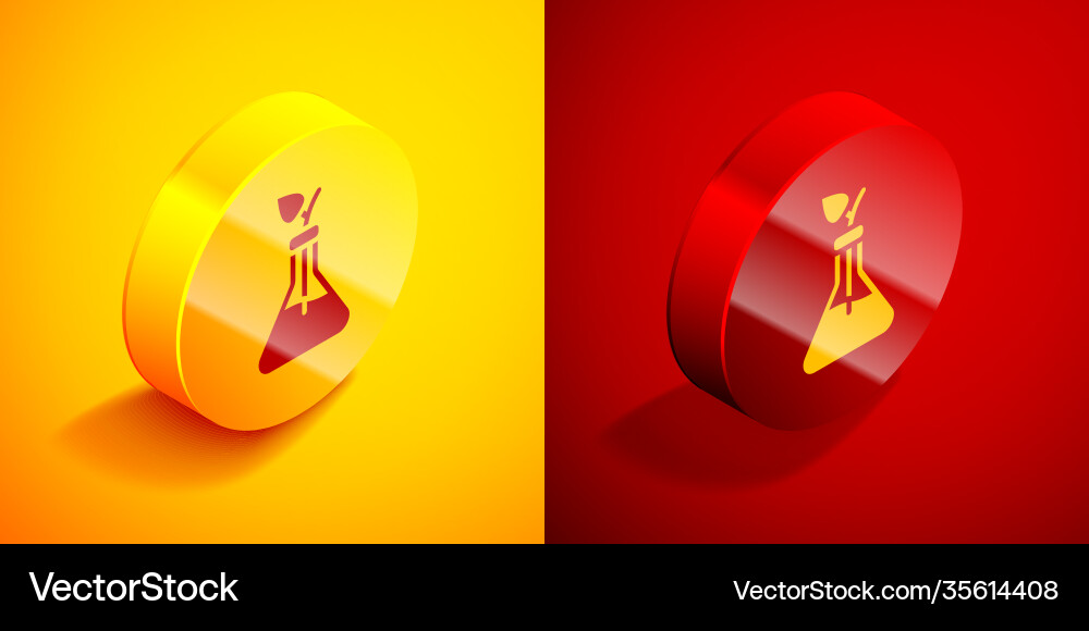 Isometric plant breeding icon isolated on orange Vector Image