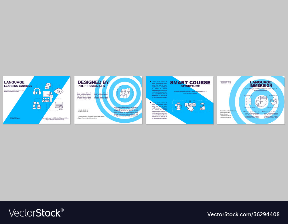 Language learning courses brochure template Vector Image