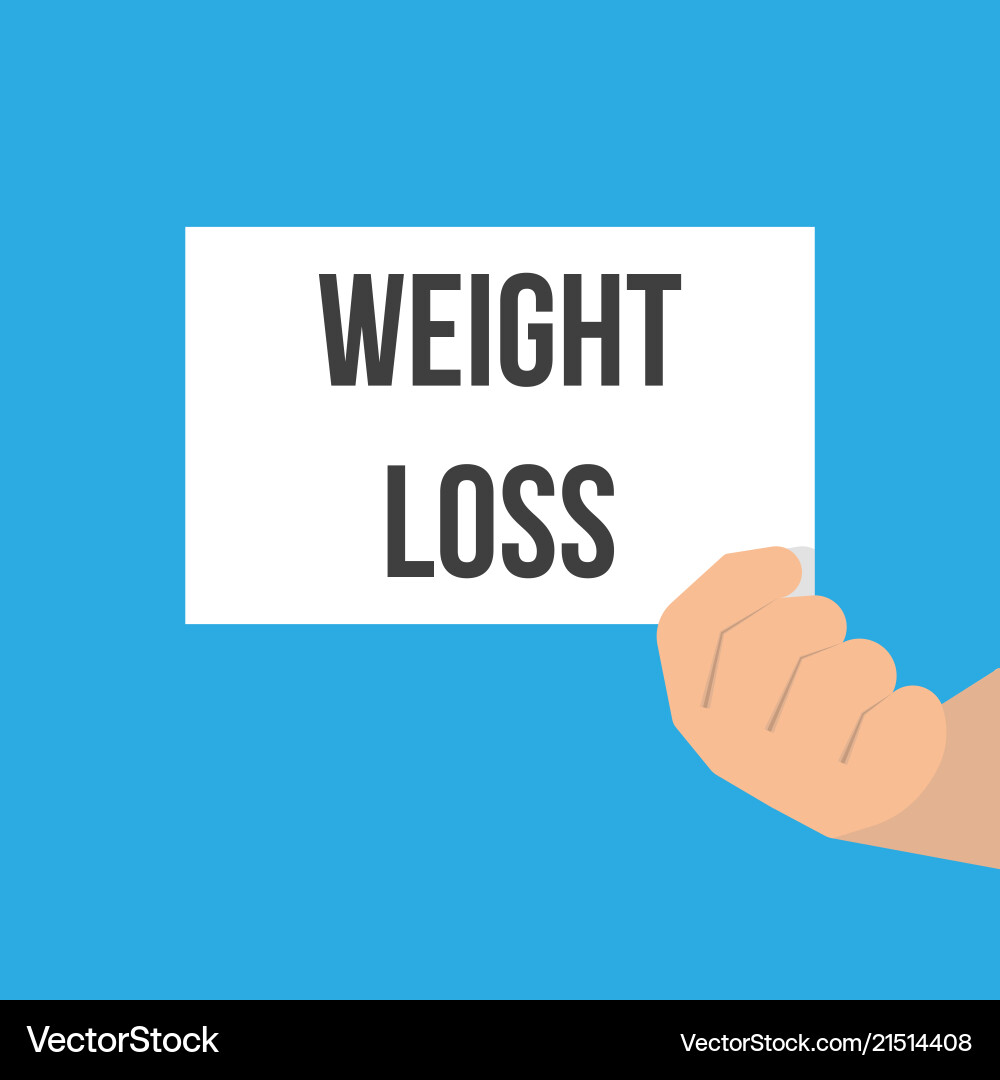 Man showing paper weight loss text Royalty Free Vector Image