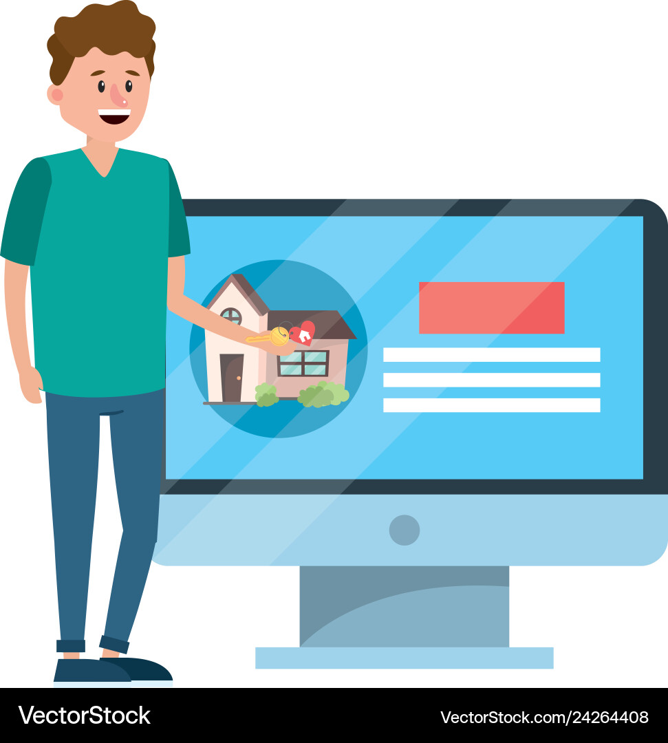 Real estate man cartoon Royalty Free Vector Image