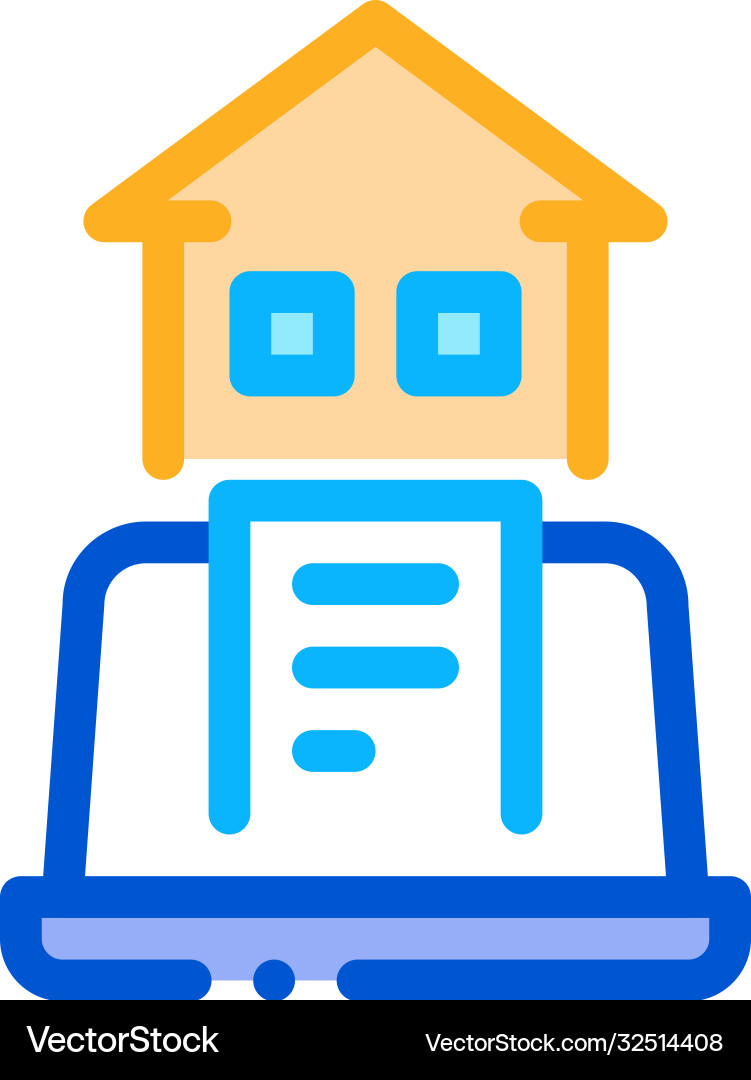 Report on laptop home icon outline Royalty Free Vector Image