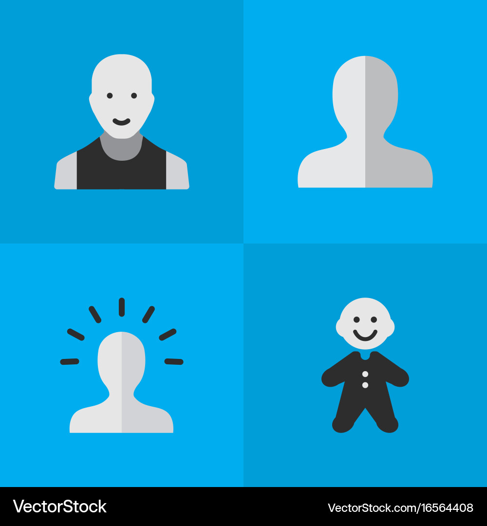 Set of simple profile icons Royalty Free Vector Image