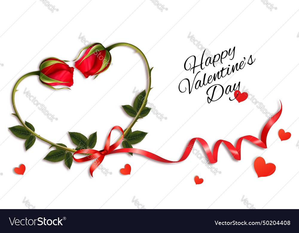 Valentines day holiday getting card with red Vector Image