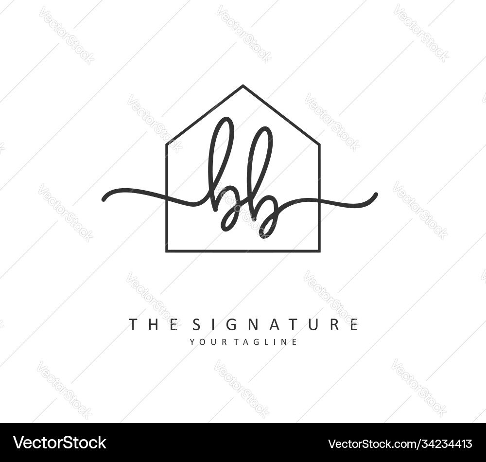 Bb initial letter handwriting and signature logo Vector Image