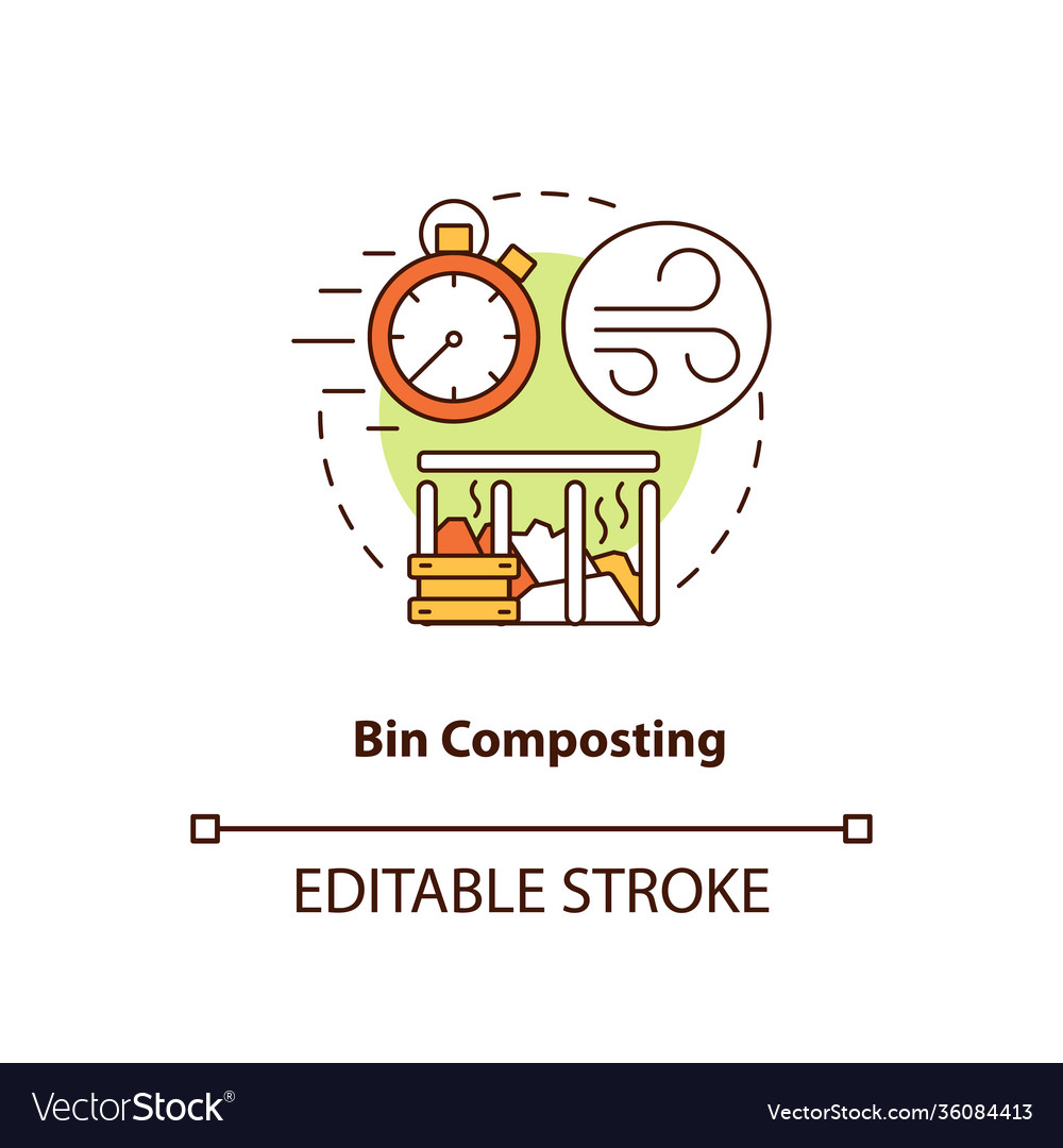 Bin composting concept icon Royalty Free Vector Image