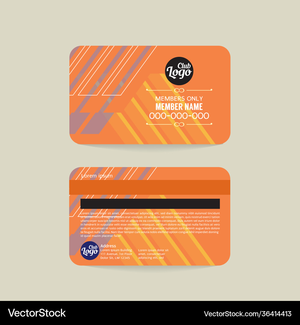 Club member card template abstract triangle Vector Image