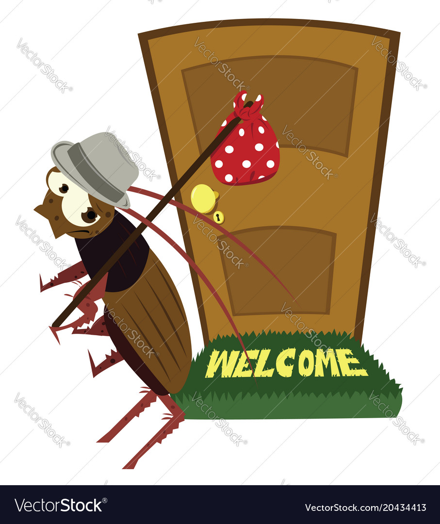 Cockroach leaving Royalty Free Vector Image - VectorStock