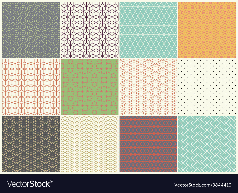 Different seamless patterns collection Royalty Free Vector
