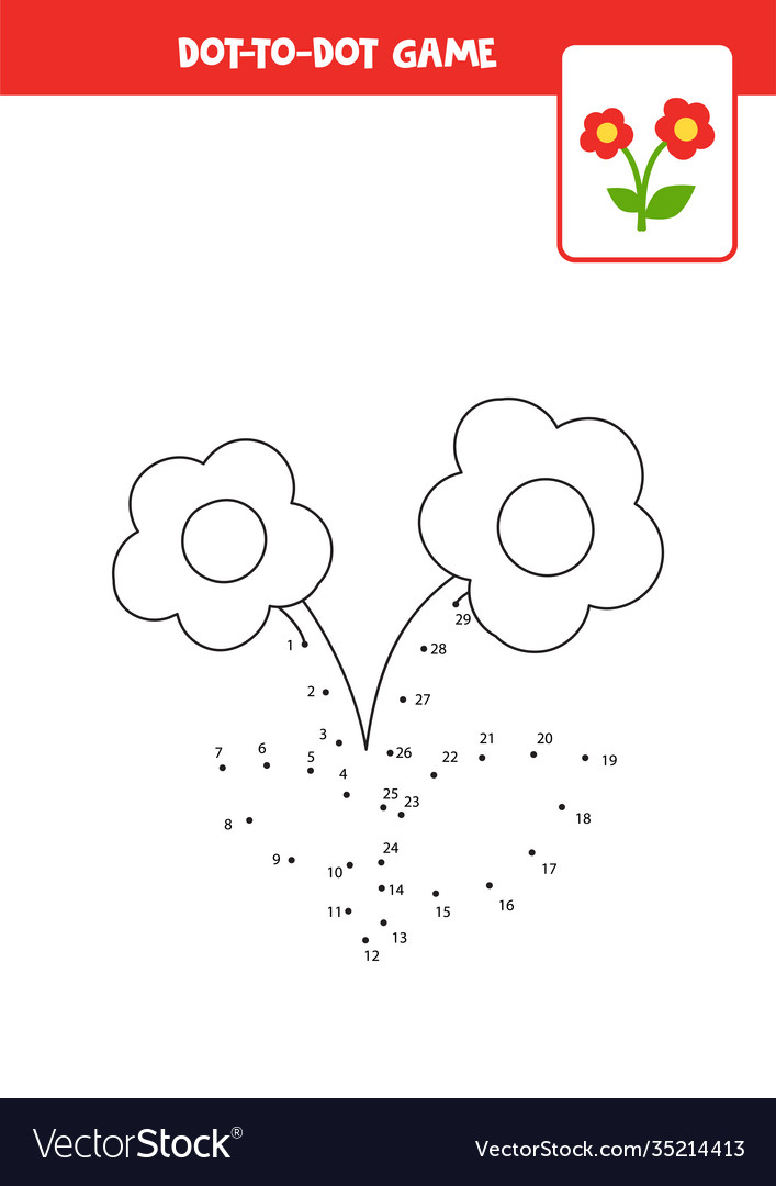 Handwriting practice for kids dot to dot Vector Image