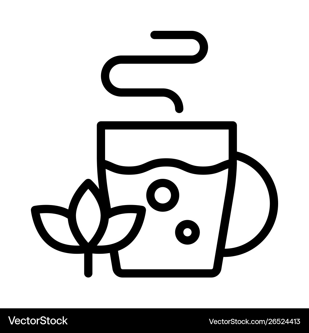 Herbal tea christmas menu line style icon Vector Image