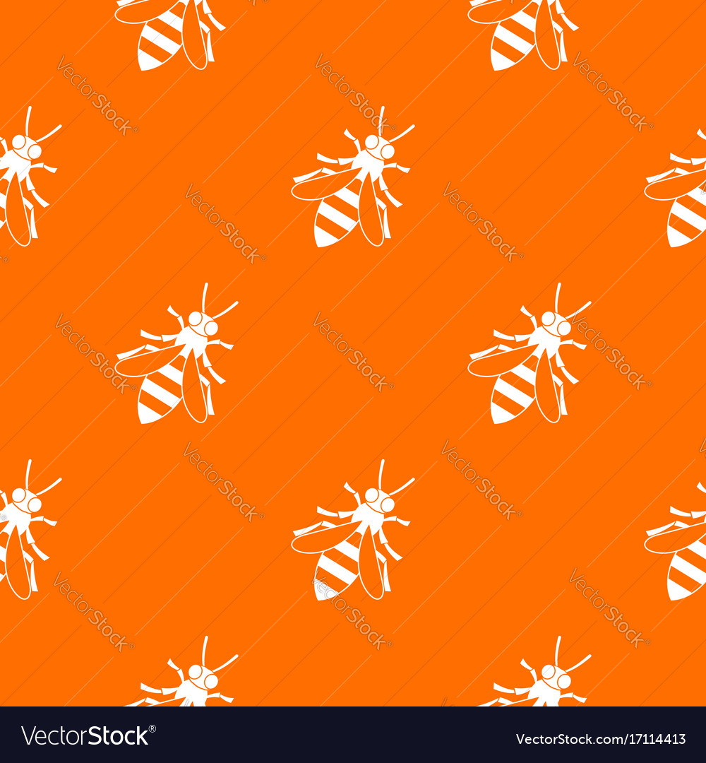 Honey bee pattern seamless Royalty Free Vector Image