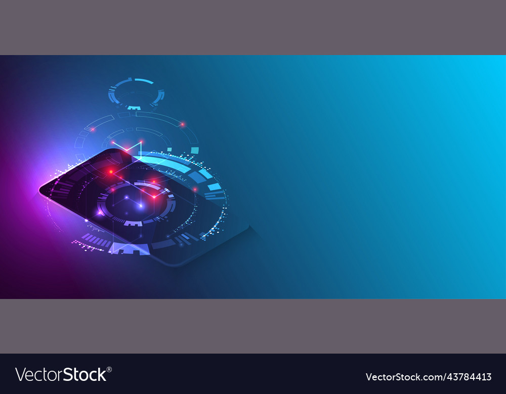 Isometric Big Data Processing Concept Cloud Vector Image
