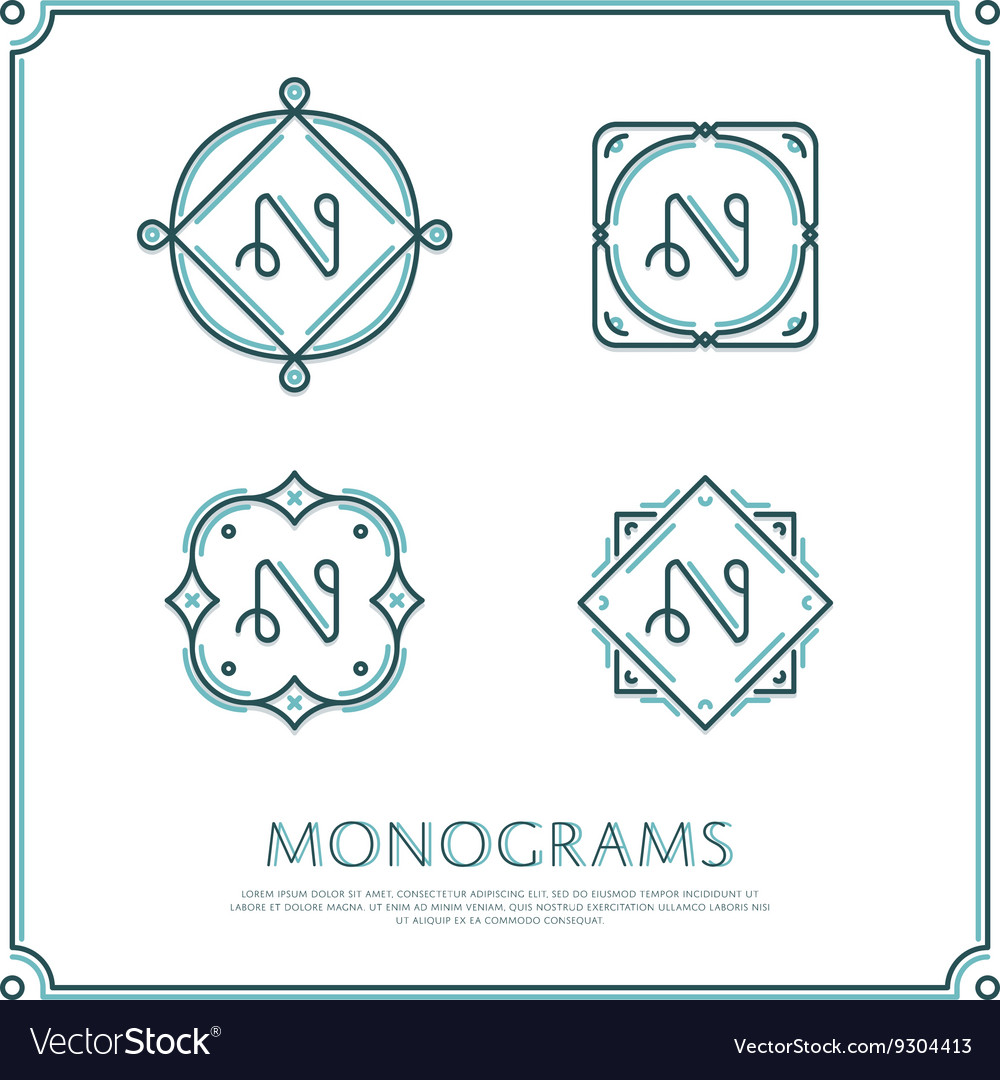 Letter n monogram Royalty Free Vector Image - VectorStock