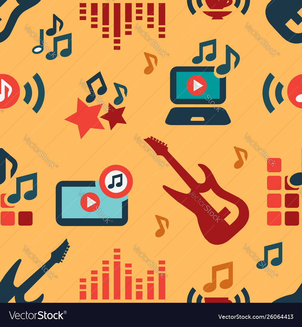 Music seamless pattern Royalty Free Vector Image
