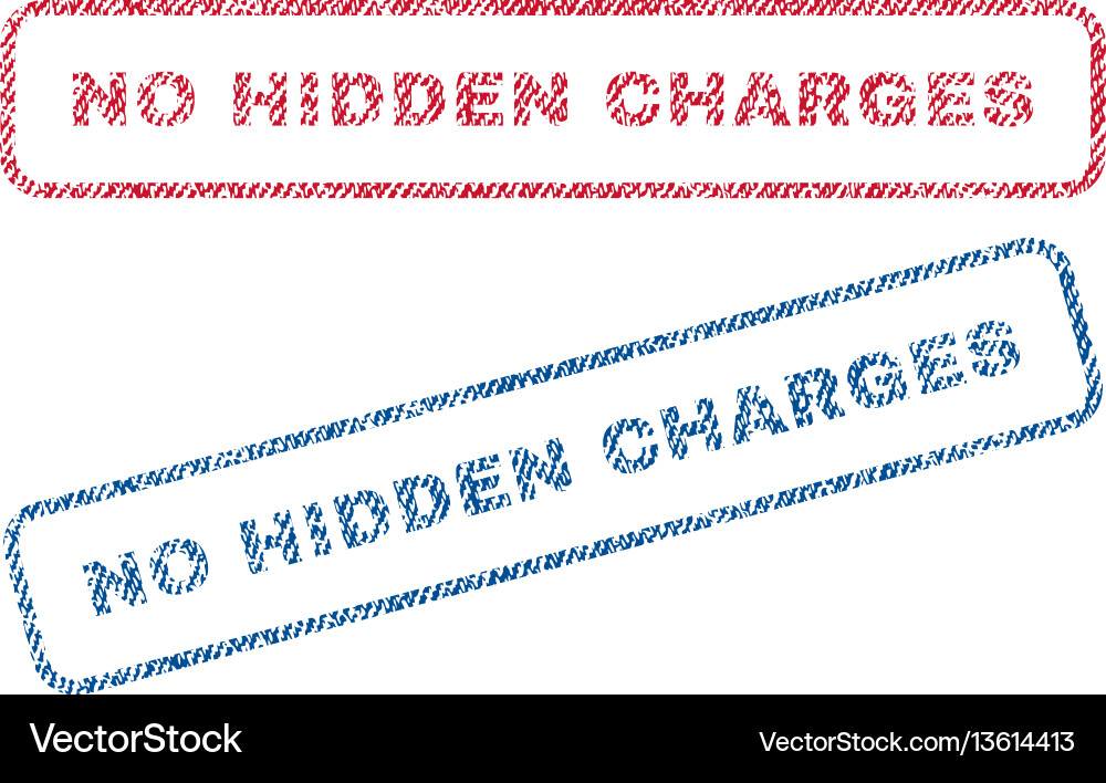 No hidden charges textile stamps Royalty Free Vector Image