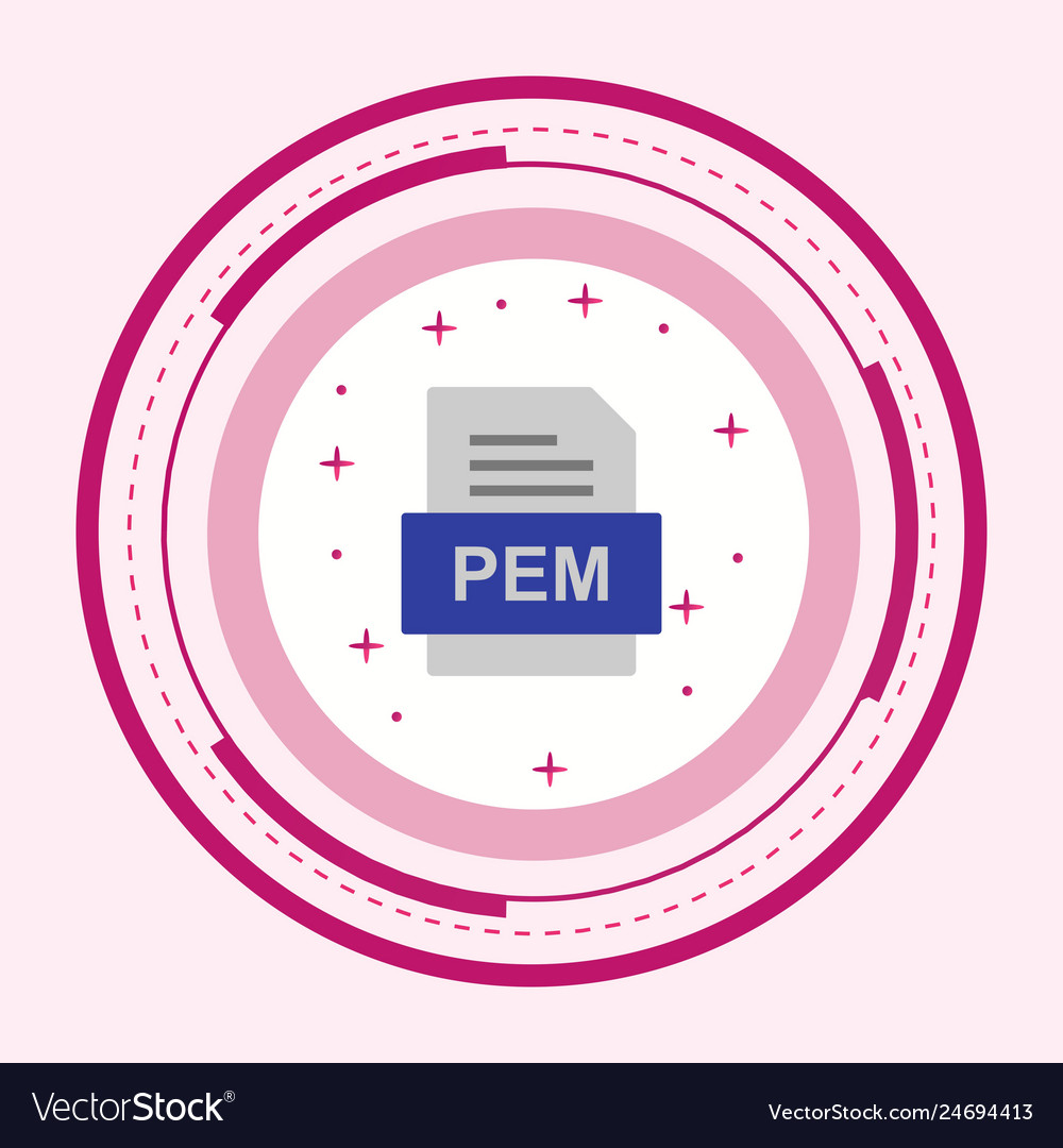 Pem file document icon Royalty Free Vector Image
