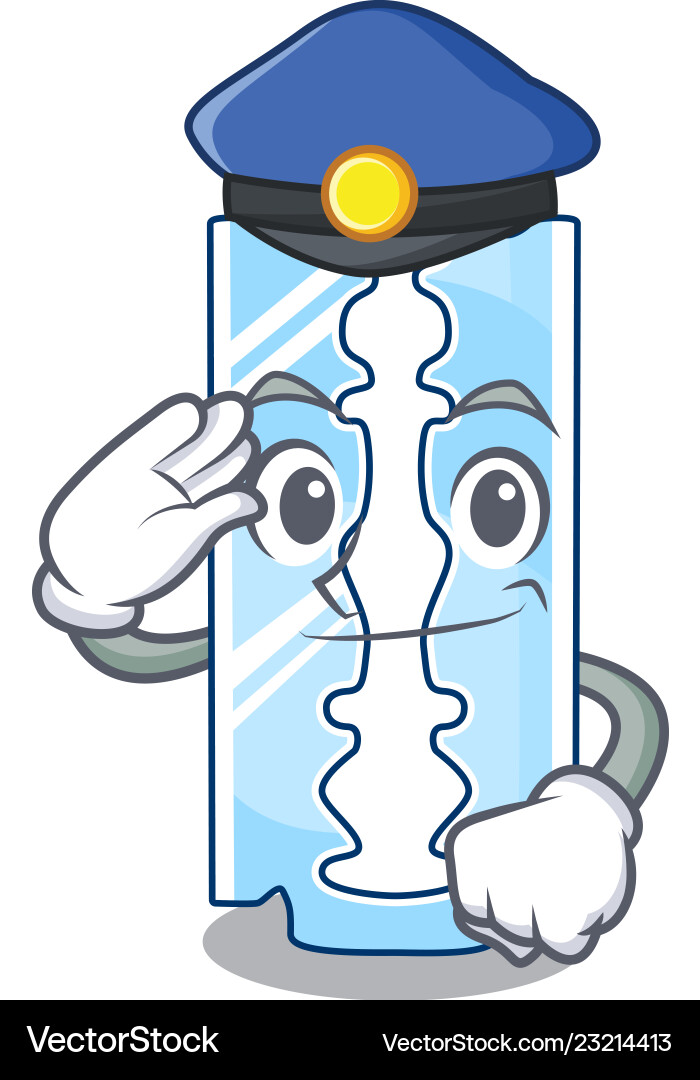 Police razor blade isolated on a mascot Royalty Free Vector